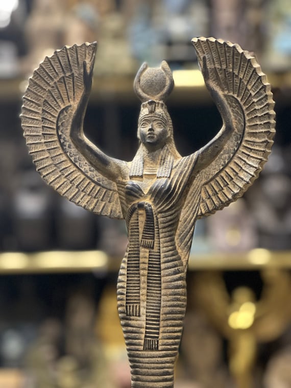 Egyptian Goddess Isis Statue With Special Cartouche Isis - Etsy
