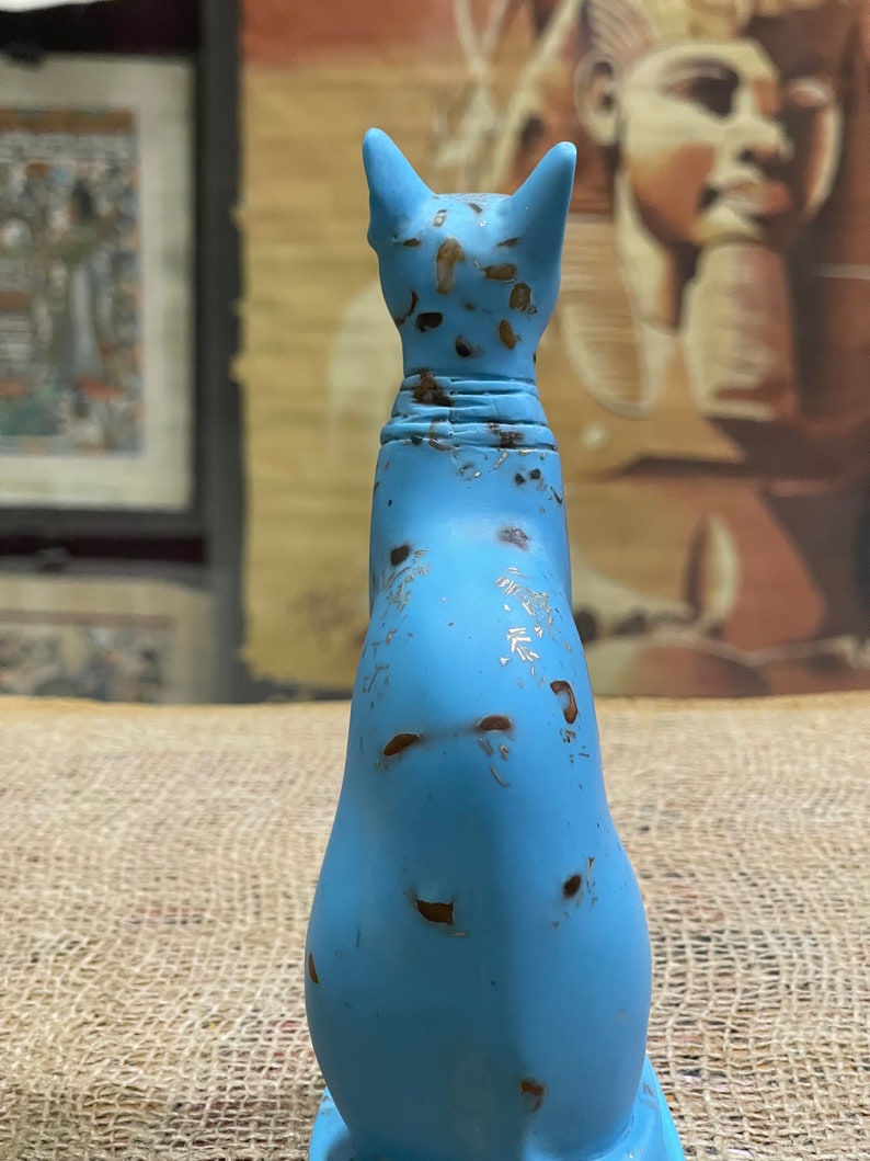 Egyptian Bastet Cat Statue Bastet Statue Egyptian Blue - Etsy