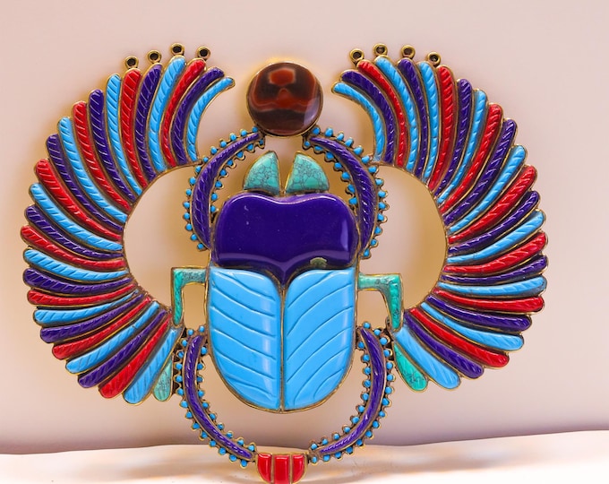 Egyptian Winged Scarab, Winged Scarab Beetle Figurine. Scarab With Sun ...