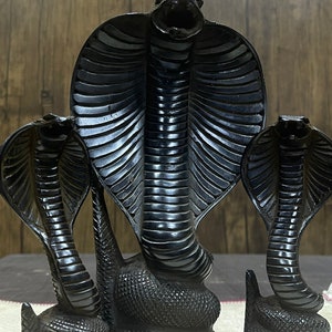 Egyptian Cobra Snake Statue, Set of 3 Egyptian Uraeus. 8" in Height ...