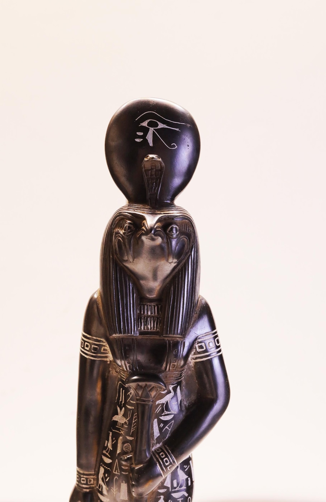 Beautiful RA the God of Sun With Falcon Face and Wearing Sun Disc With ...