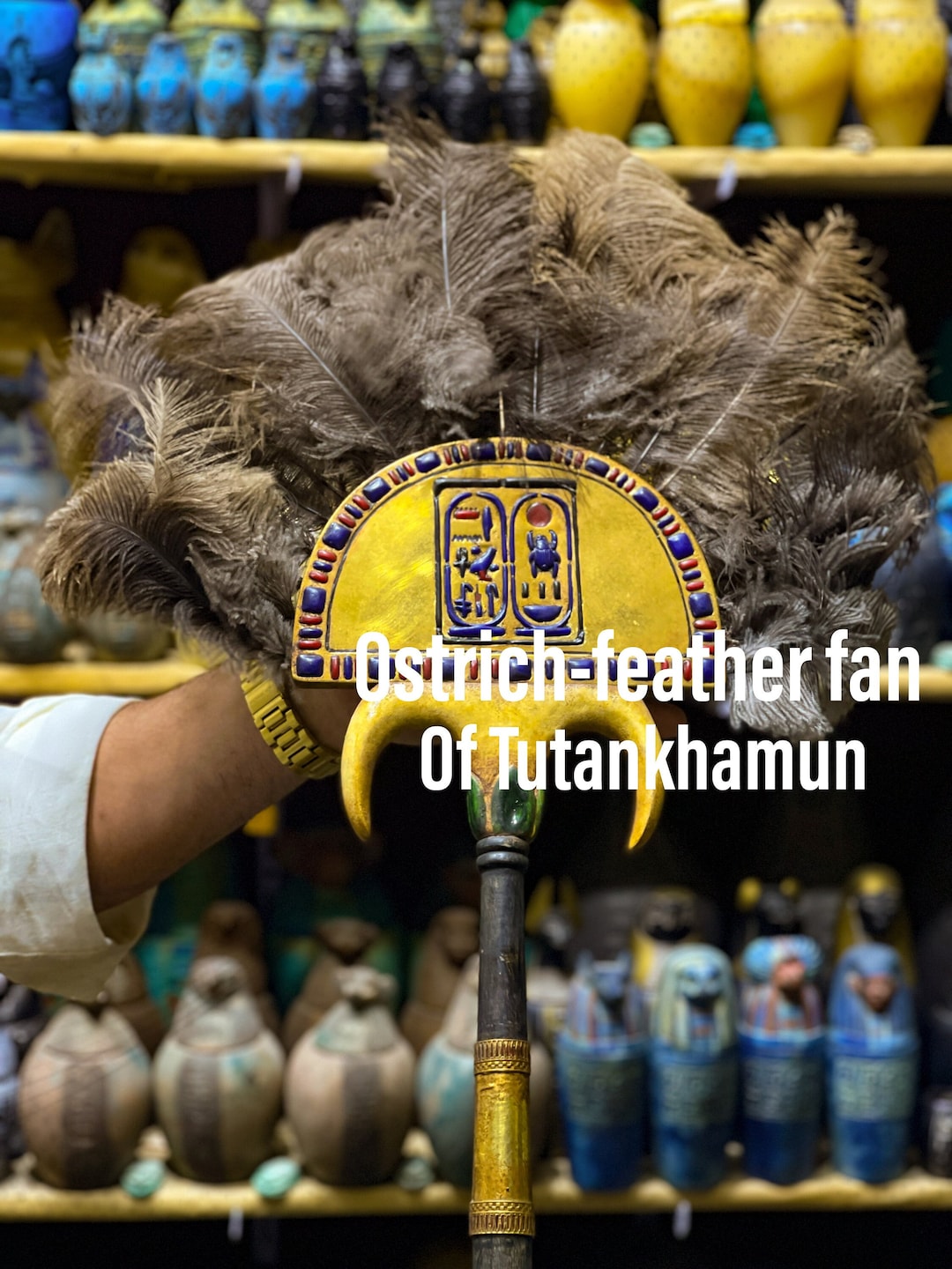 One of A Kind King Tutankhamun Ostrich Fan - Made With Egyptian Hands ...
