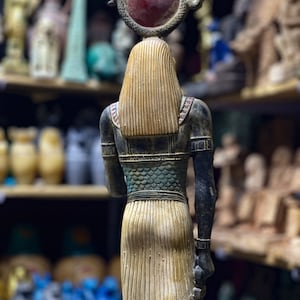 RA the God of Sun Wearing Sun Disk With a Falcon Face - Altar Statue ...