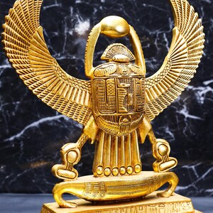 Egyptian Winged Scarab, Winged Scarab Beetle Figurine. Scarab With Sun ...