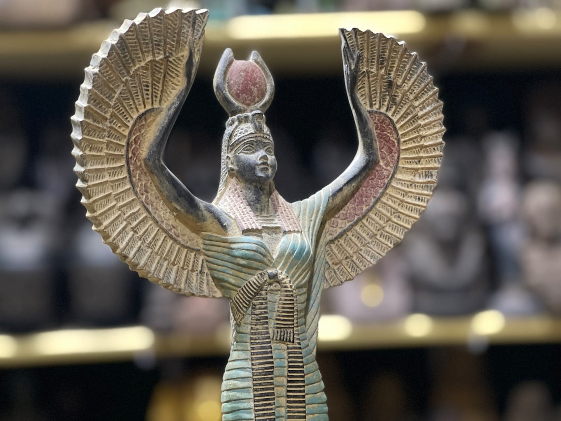 Egyptian Goddess Isis Statue With Special Cartouche Isis - Etsy