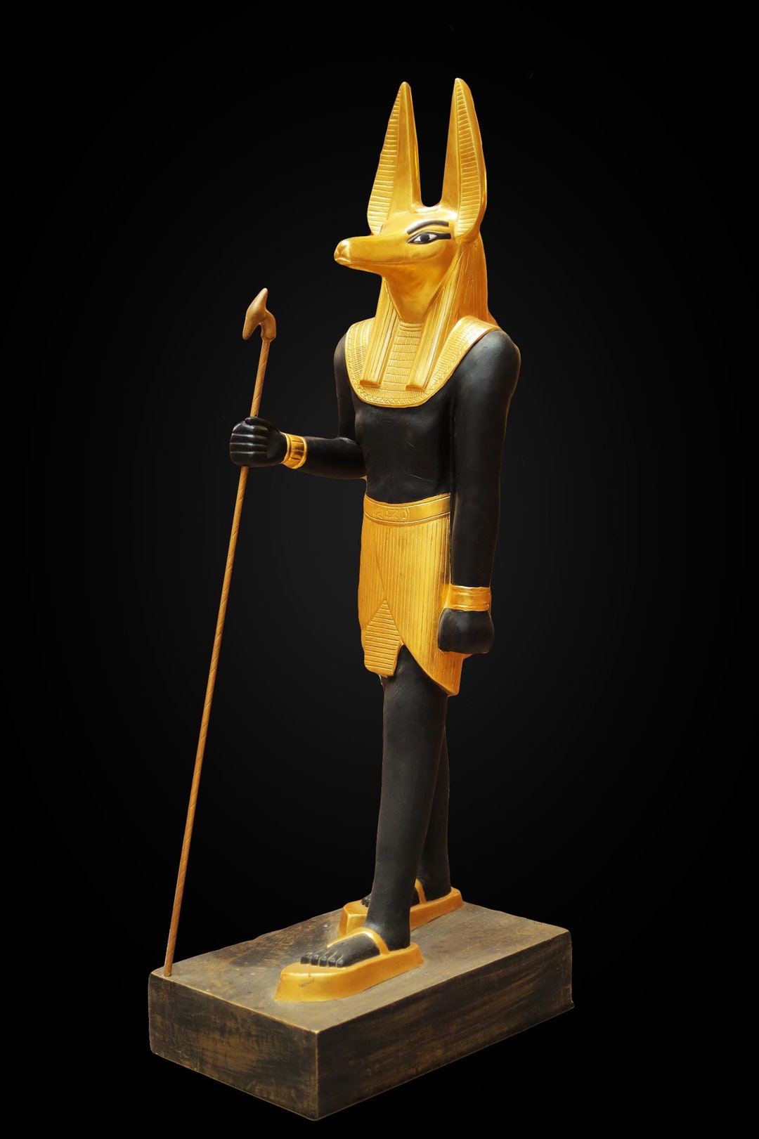 Black and Gold One of a Kind Very Large Egyptian God Anubis - Anubis ...