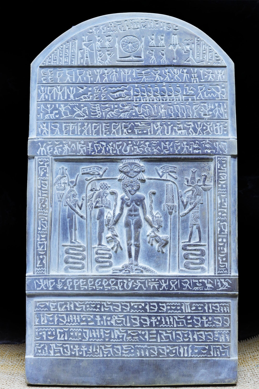 Magic Cippus of Horus With ISIS Goddess, Horus Stela, Egyptian Cippus ...