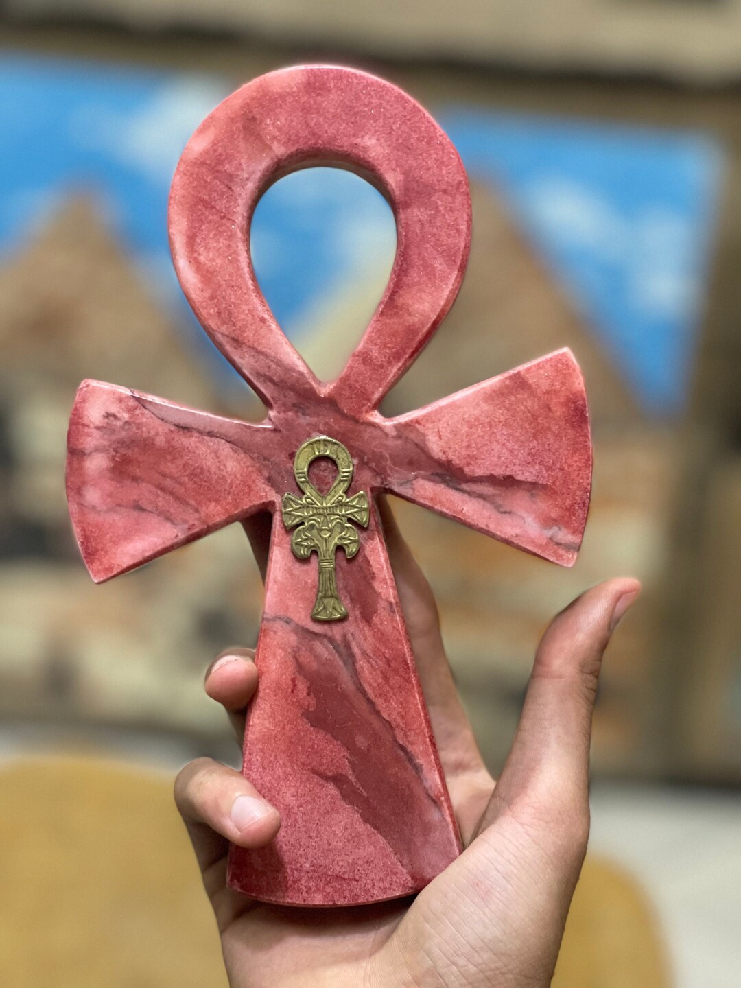 Red Ankh Key of Life. Alabaster Ankh Key - Made in Egypt - Etsy
