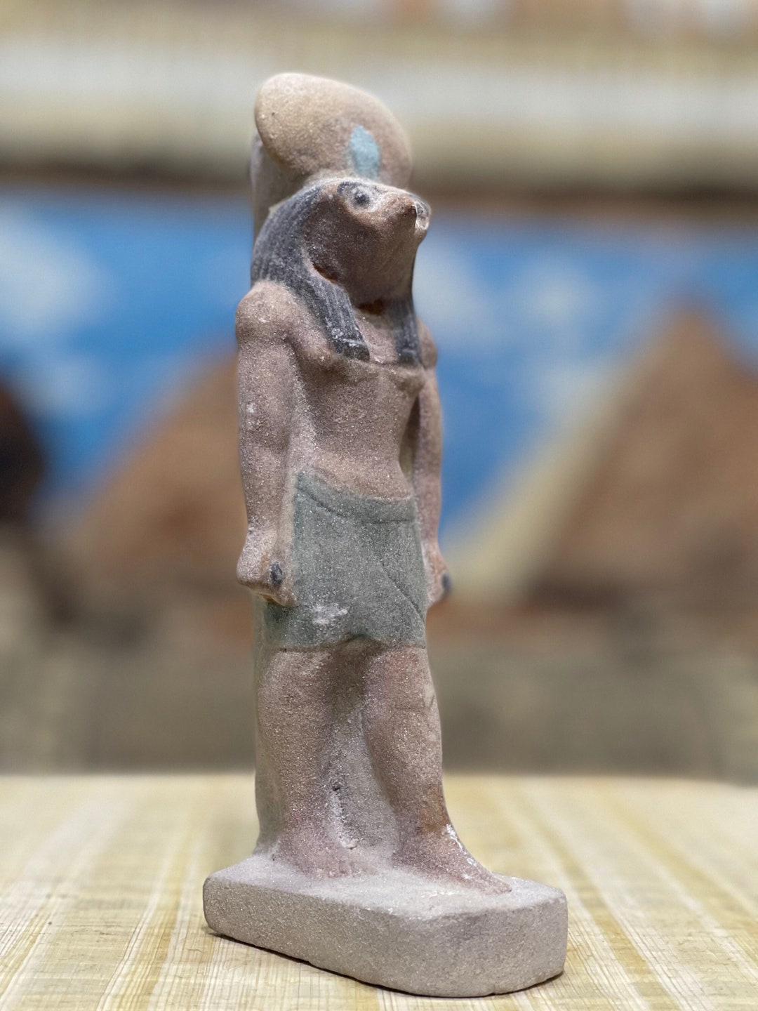 Mini Horus Statue Hand-carved From Limestone. Egyptian God Horus Statue ...
