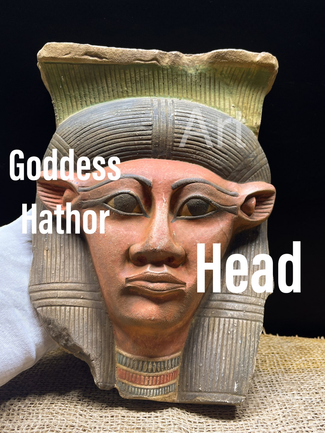 Handmade Goddess Hathor Head Statuette Made From Stone, Goddess Hathor ...