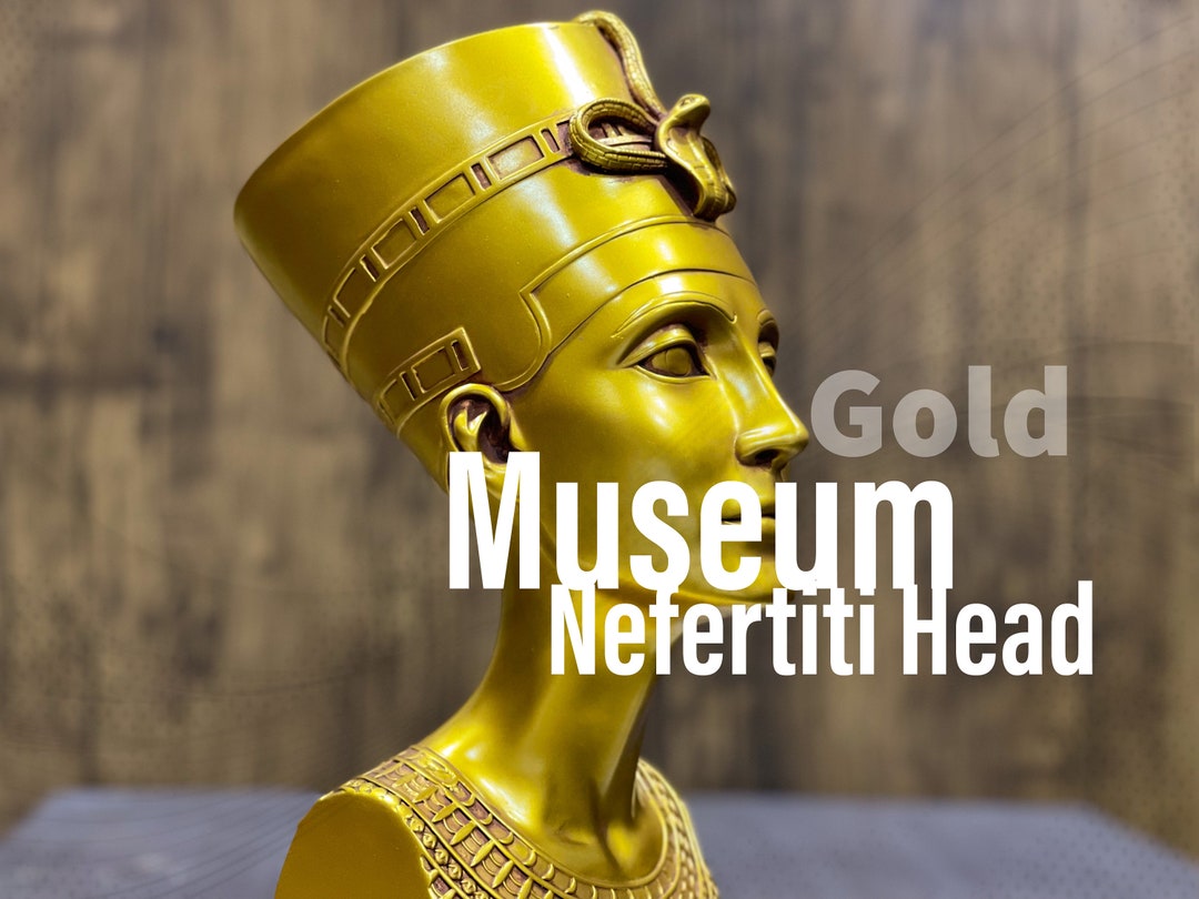Unique Golden Queen Nefertiti Bust Made From Stone, Queen of Beauty and ...