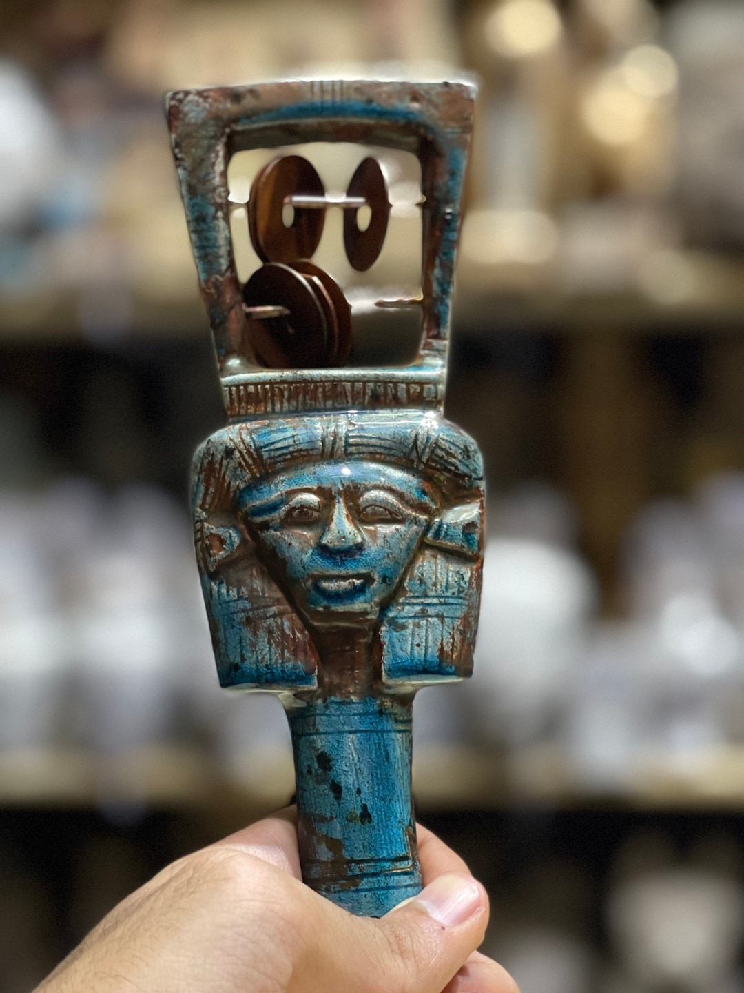 Egyptian Sistrum for Goddess Hathor, Hathor Sistrum, Musical Hathor ...