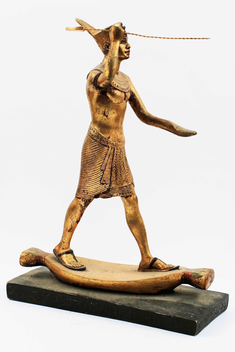 King Tutankhamun Hunting Hippo Statue, the King as Harpooner, King ...