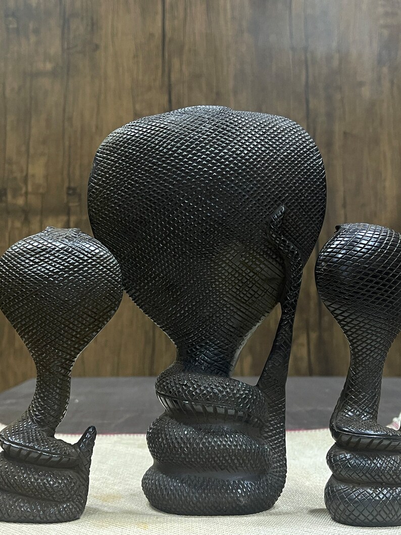Egyptian Cobra Snake Statue, Set of 3 Egyptian Uraeus. 8" in Height ...