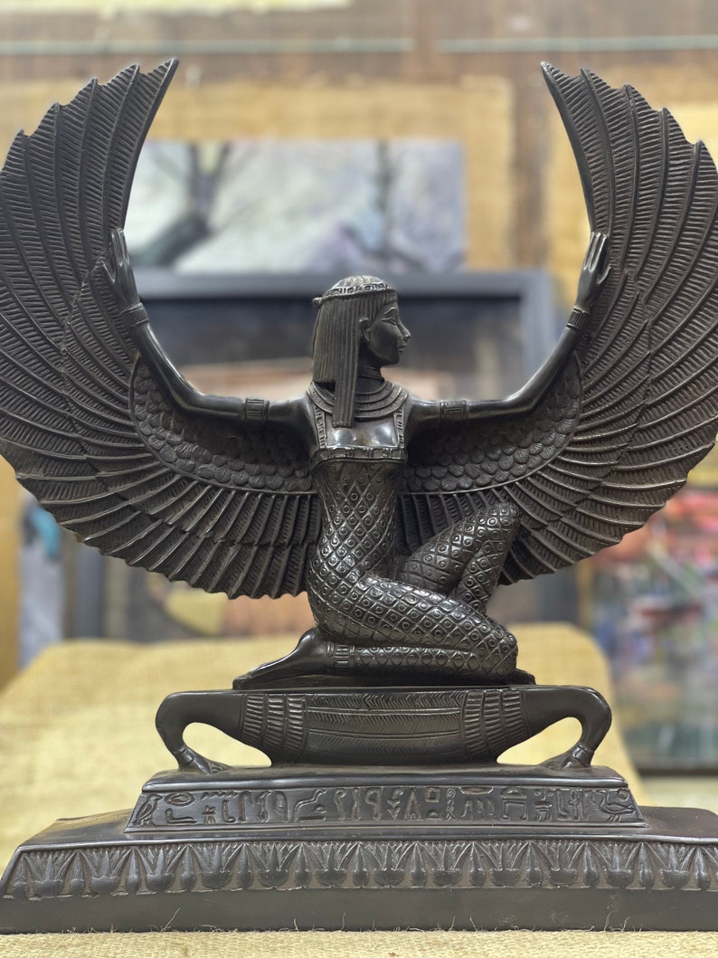 Large Egyptian Goddess Isis Winged Isis Statue With Color - Etsy