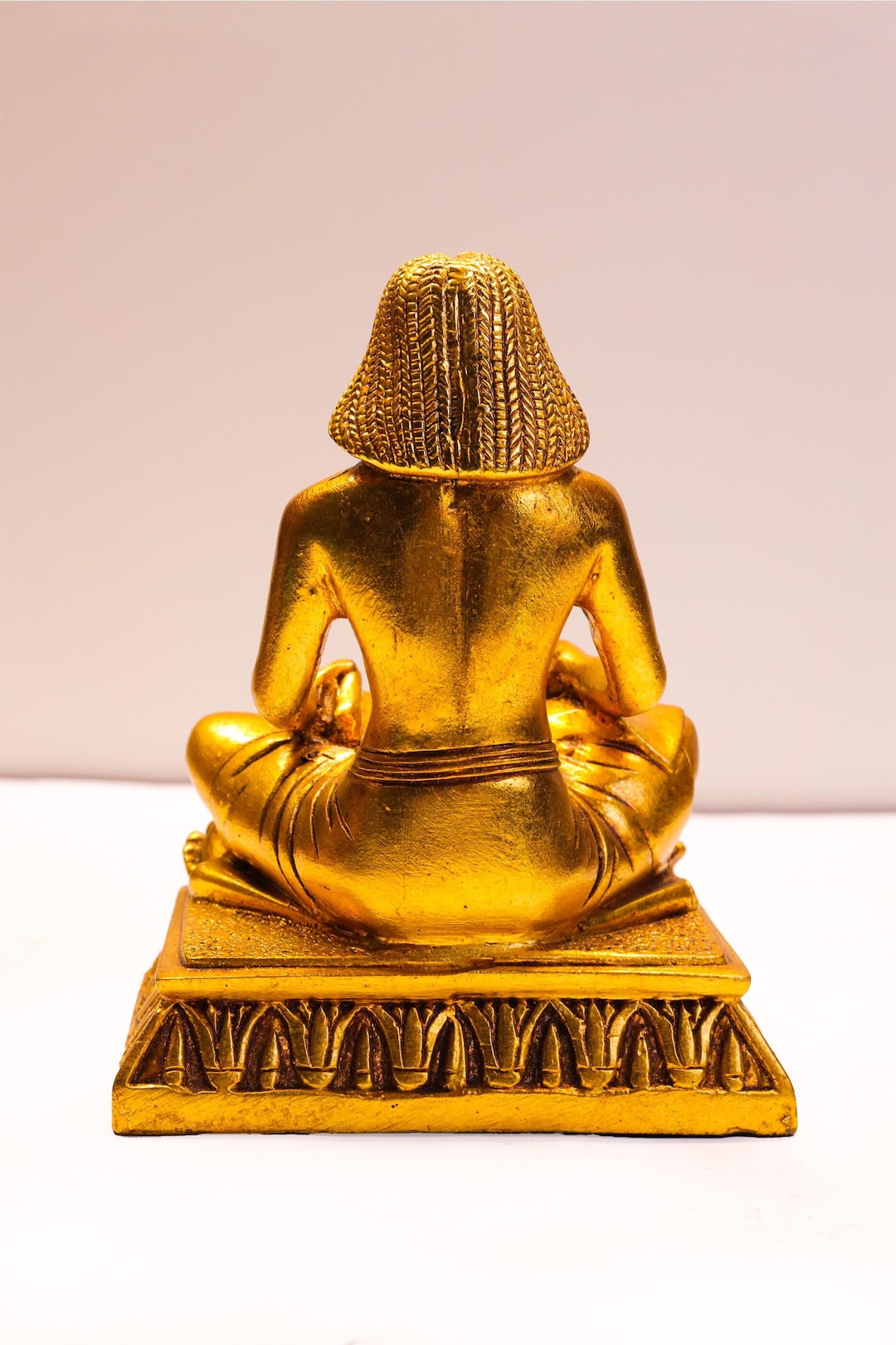 Marvelous Gold Egyptian Scribe Statue, Read and Write Figurine Statue ...