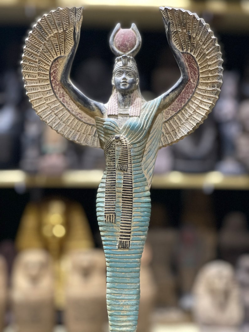 Egyptian Goddess Isis Statue With Special Cartouche, Isis Statue With ...