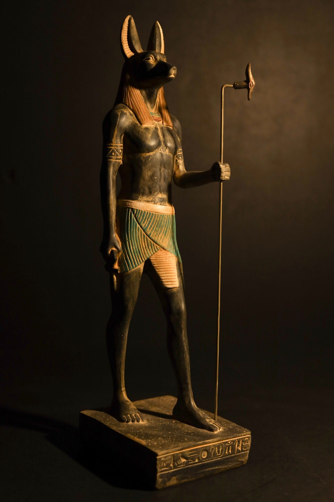 Ancient Egyptian God Anubis Holding Was-scepter , Handmade in Egypt ...