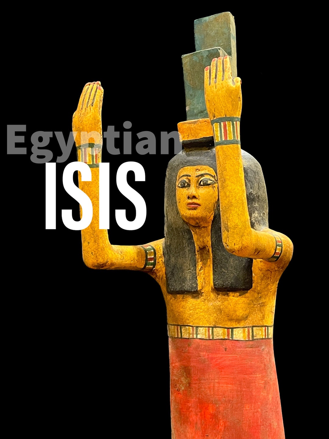 Ancient Egyptian Goddess Isis Kneeling Statue, Isis Statue With Magic ...