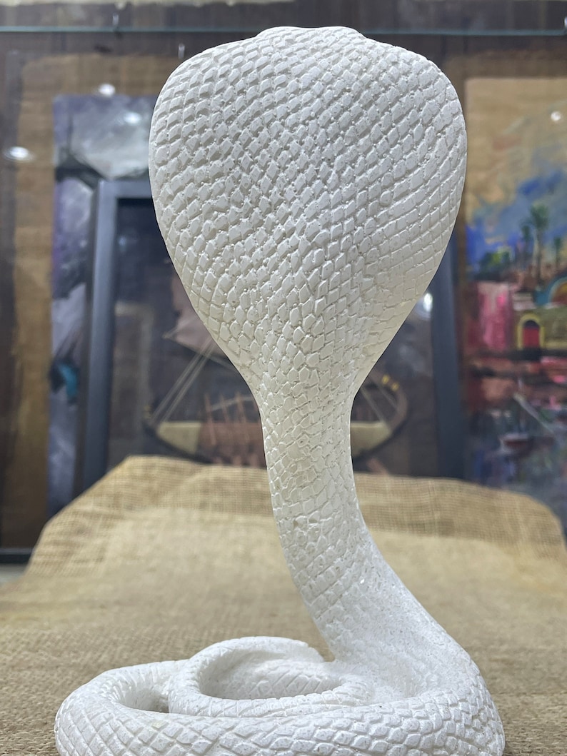 Egyptian White Cobra Snake Statue Egyptian Uraeus. Large - Etsy