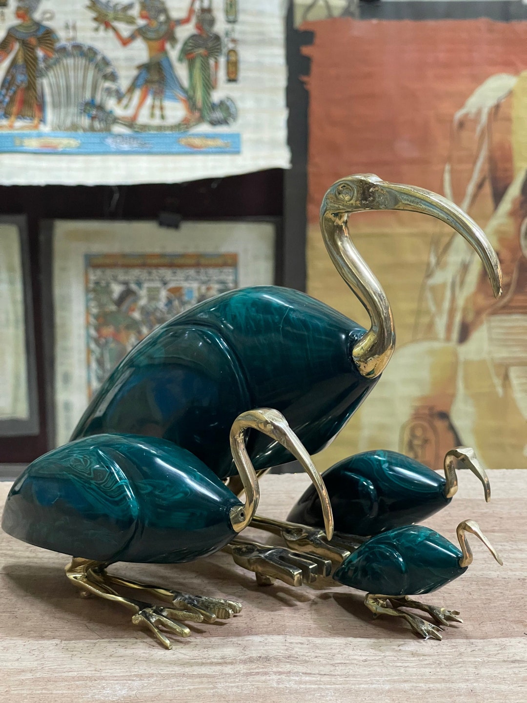 Set of 4 Ibis Bird Statues, God Thoth Form ( Ibis ) - Etsy