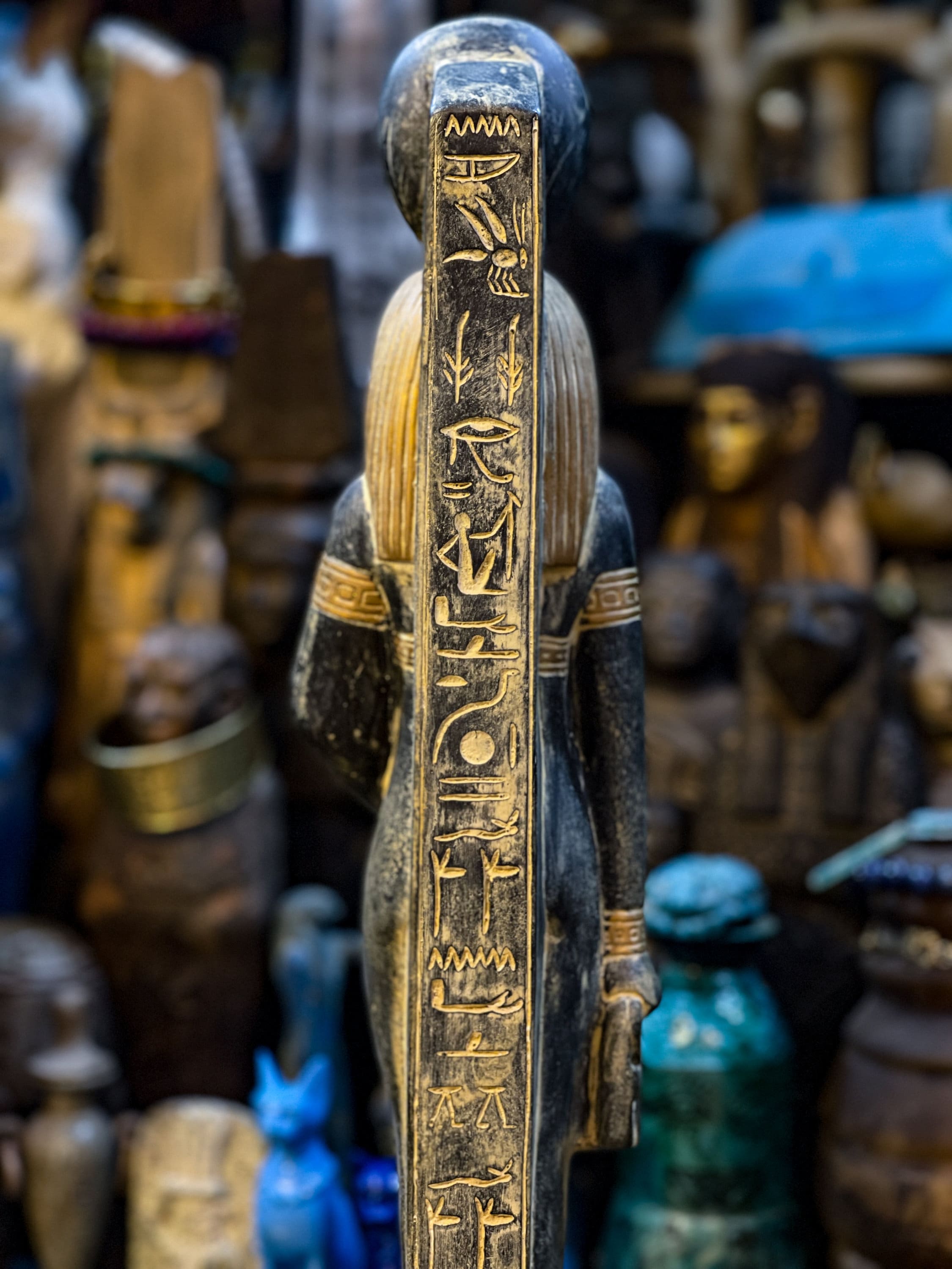 RA the God of Sun Wearing Sun Disk With a Falcon Face - Altar Statue ...