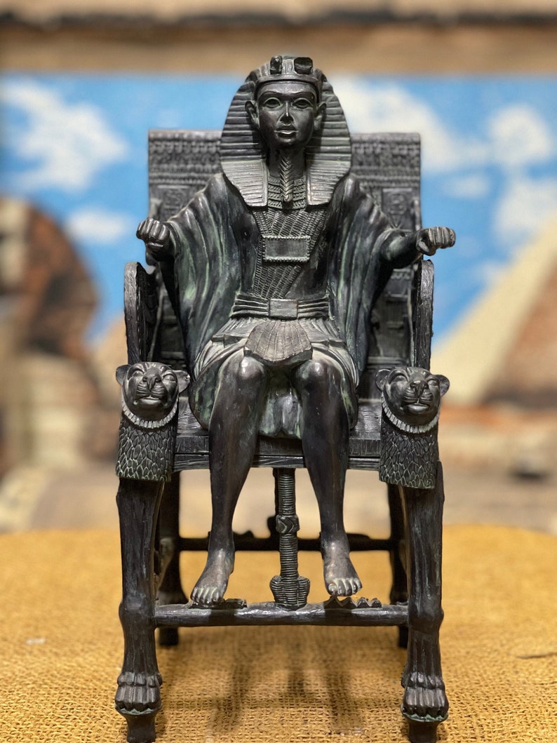 King Tutankhamun Statue King Tutankhamun Throne. - Etsy