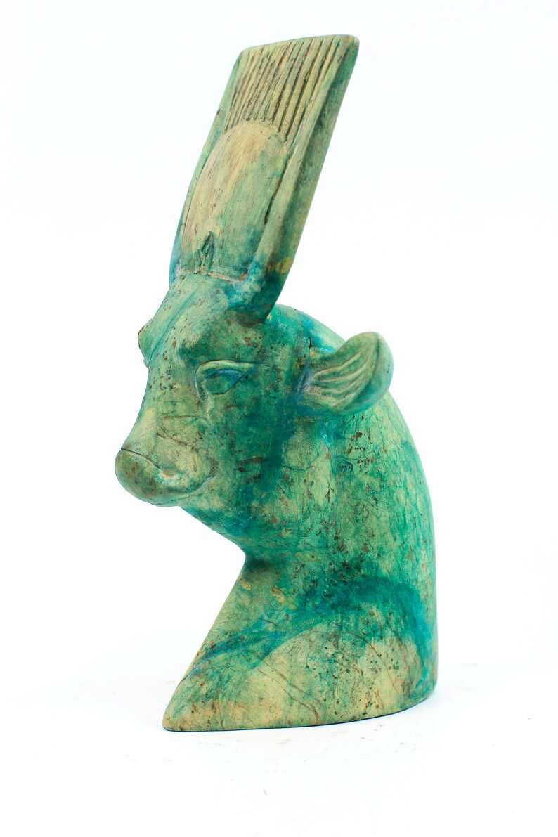 Egyptian God Apis Head Figurine One of a Kind Statue Made in - Etsy