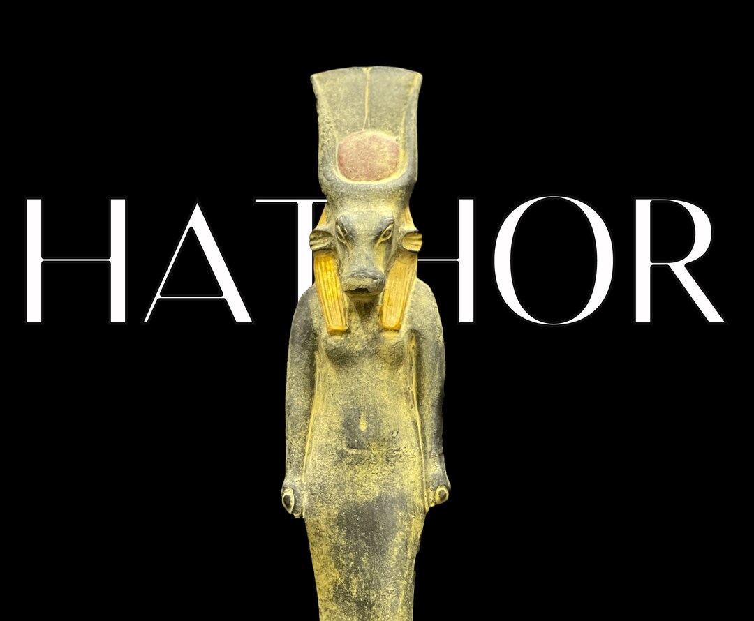 Hathor Goddess Statue Standing - Goddess of Beauty - Cow Goddess ...