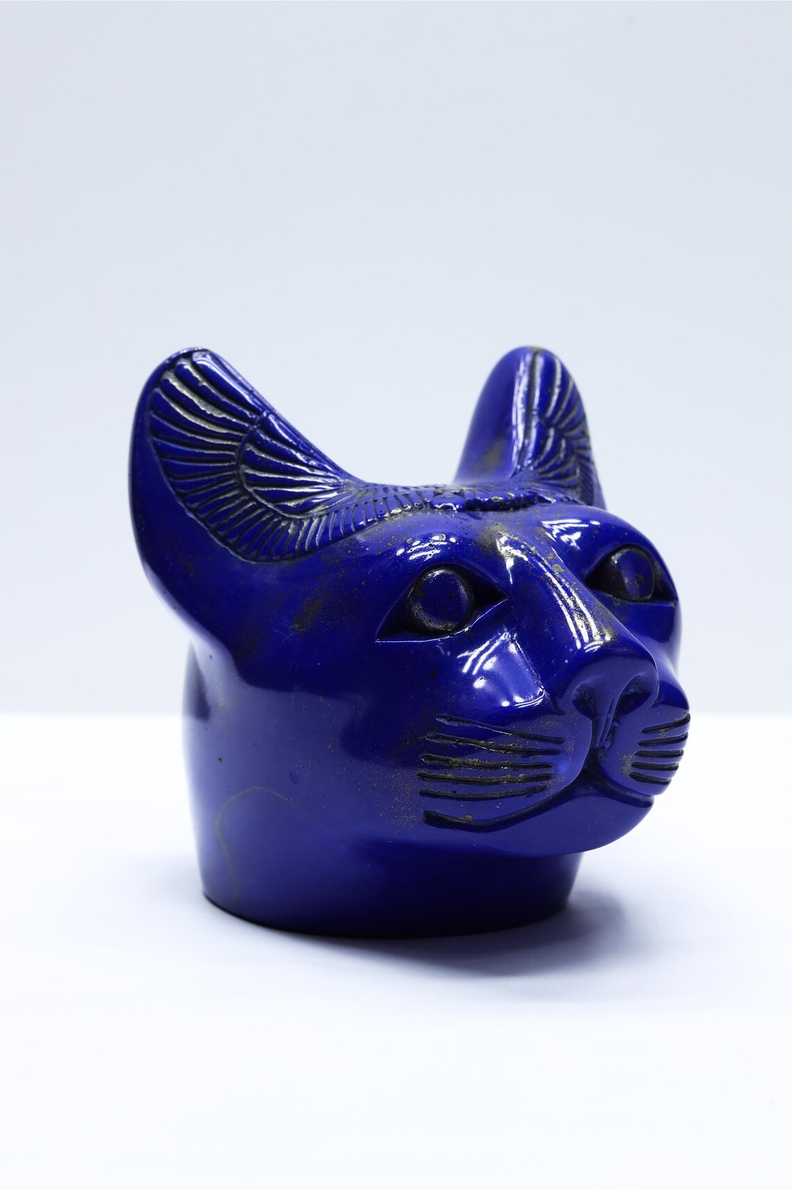 Beautiful Blue Lapis Bastet Head, Ancient Egyptian Cat, Bastet the Cat ...