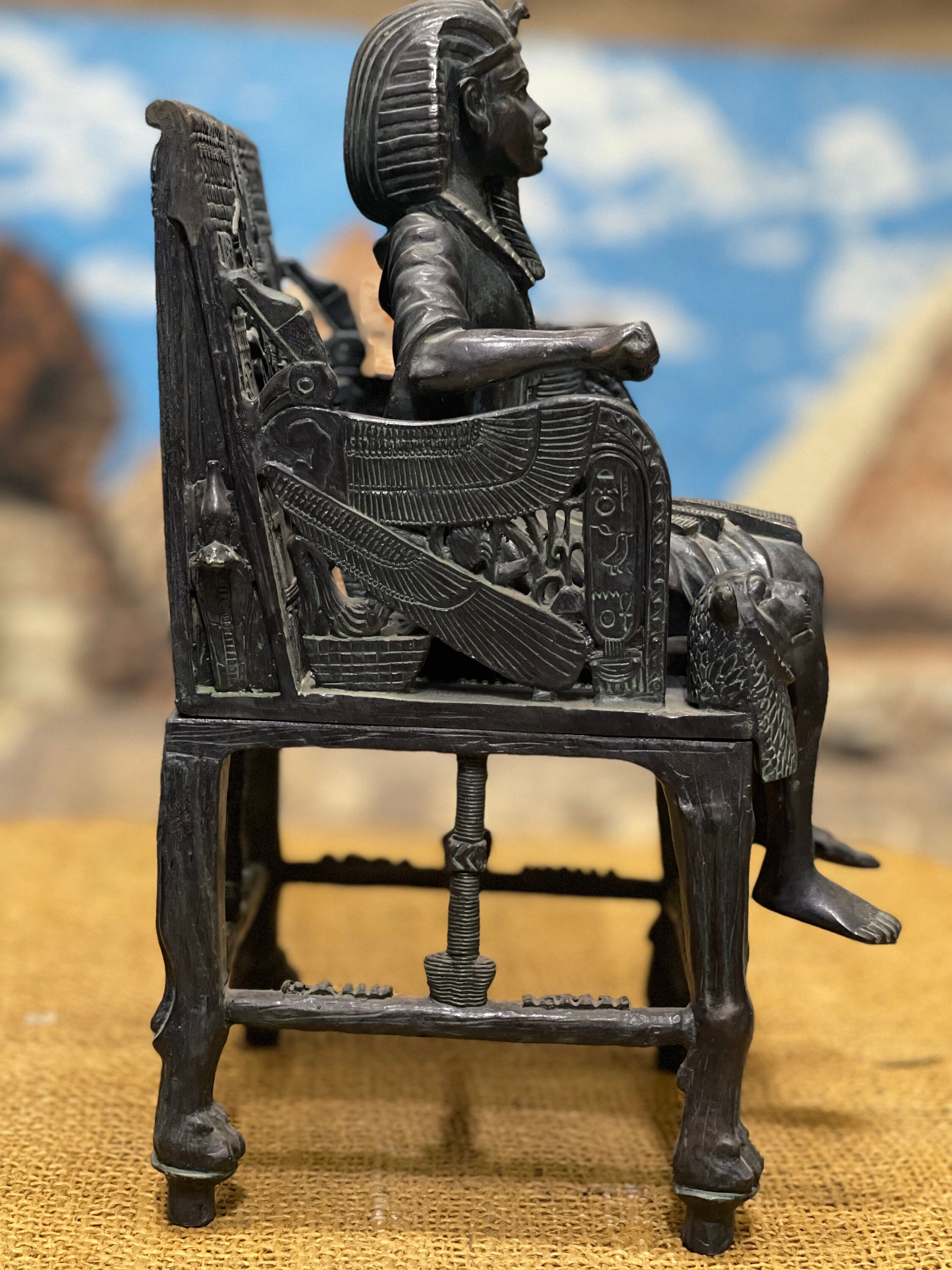 King Tutankhamun Statue King Tutankhamun Throne. - Etsy
