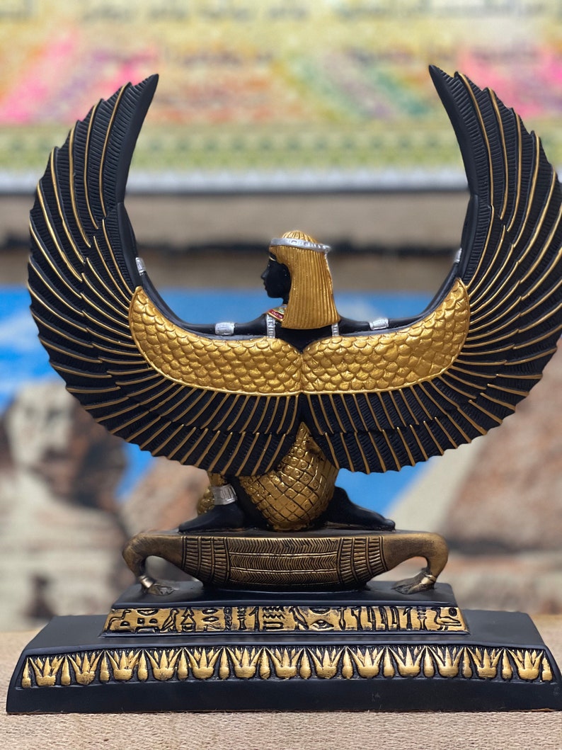 Large Egyptian Goddess Isis Winged Isis Statue With Color - Etsy