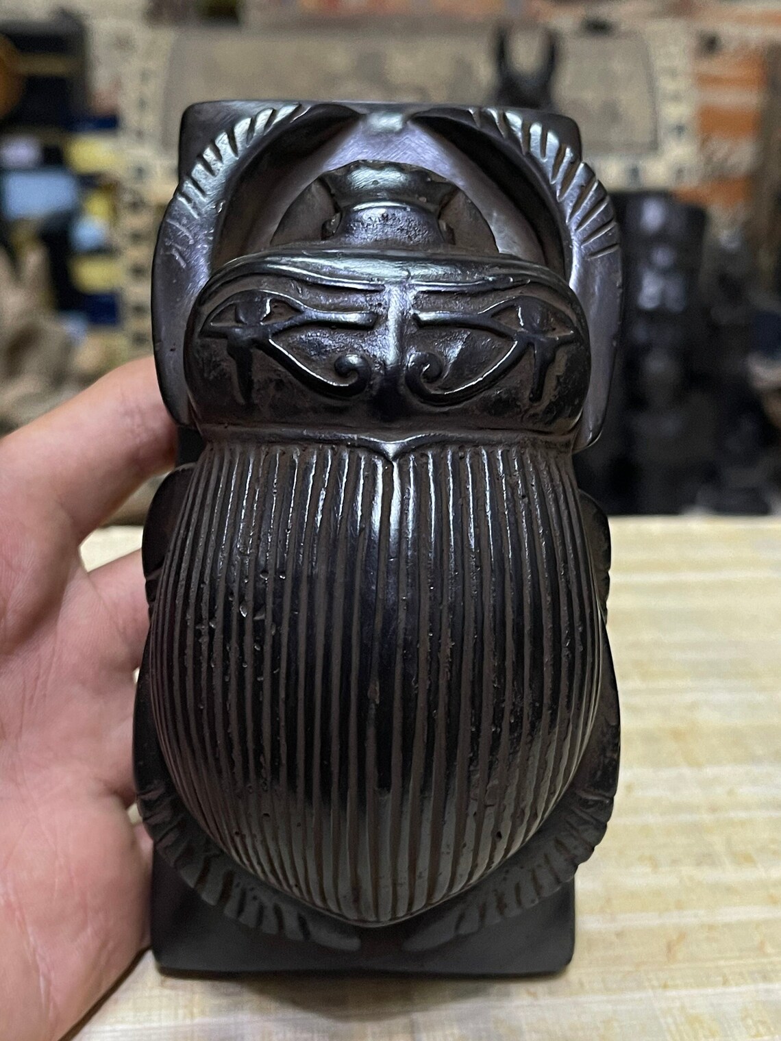 Ancient Egyptian Scarab Made From Basalt Stone, Egyptian Scarab With ...
