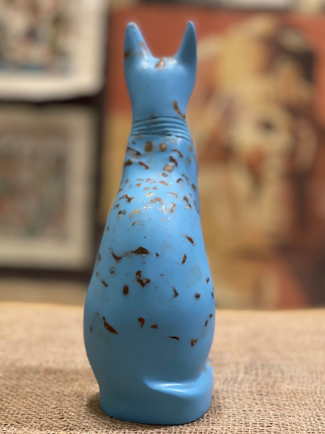 Egyptian Bastet Cat Statue Bastet Statue Egyptian Blue - Etsy