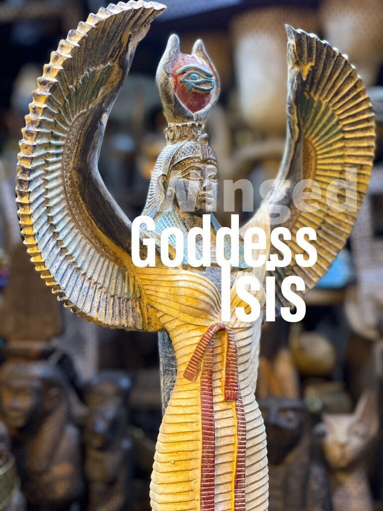 Egyptian Goddess Isis Statue With Special Cartouche Isis - Etsy