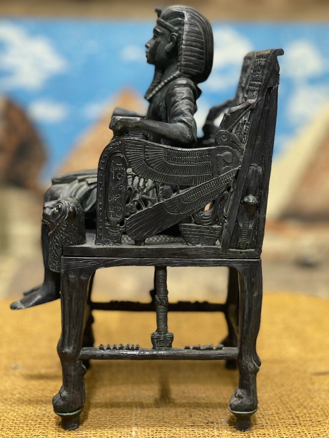 King Tutankhamun Statue King Tutankhamun Throne. - Etsy