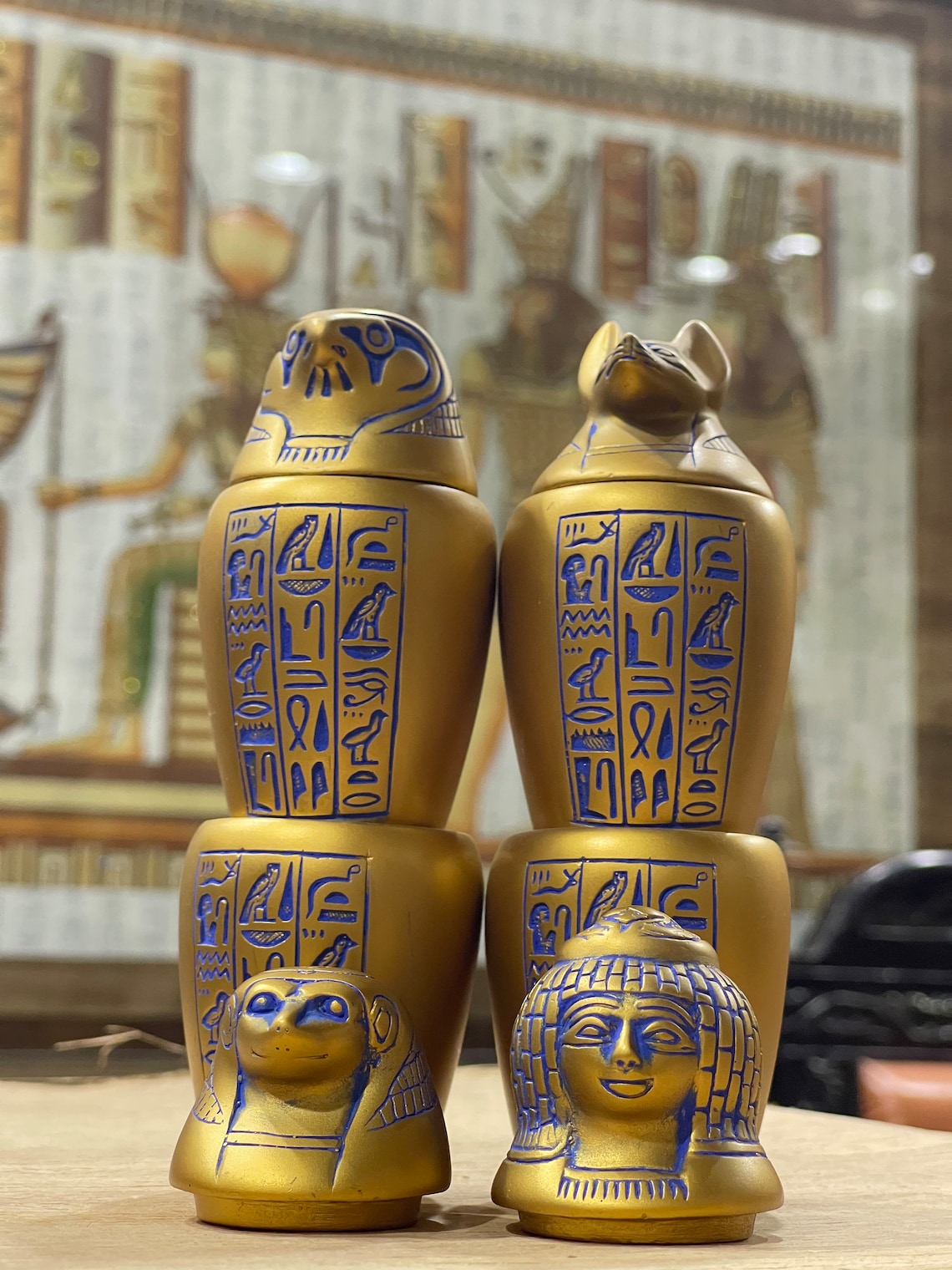 Ancient Egyptian Canopic Jars Set of 4 Egyptian Ancient - Etsy