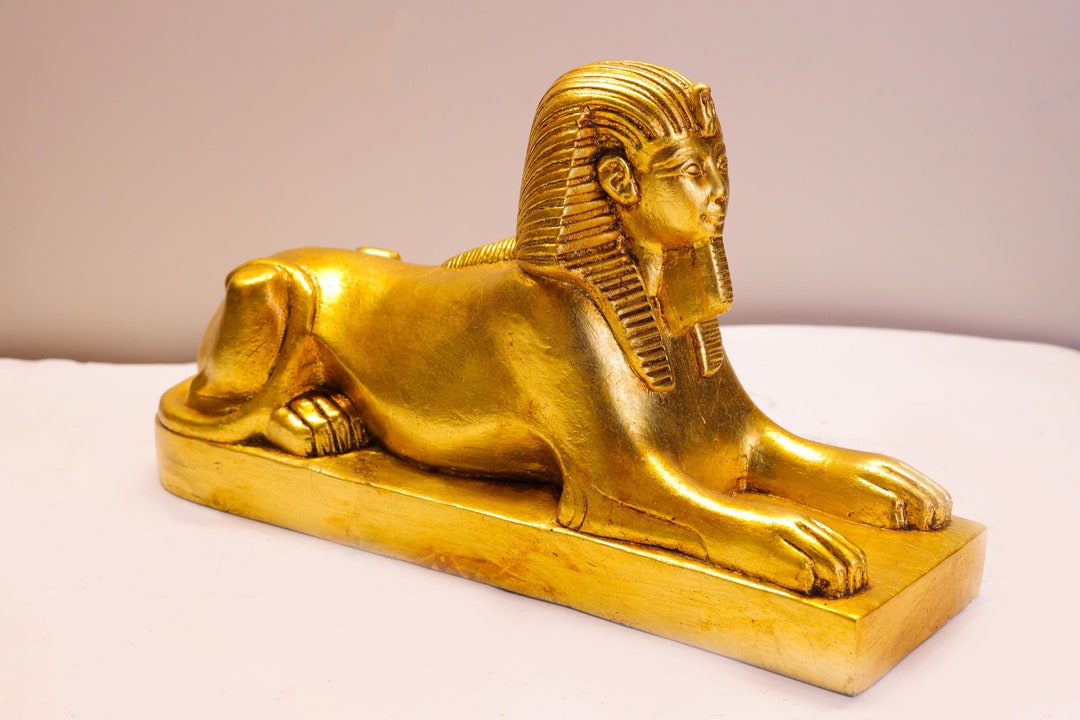 The Golden Ancient Sphinx in Giza - Sphinx Statue - Pharaonic Antiques ...