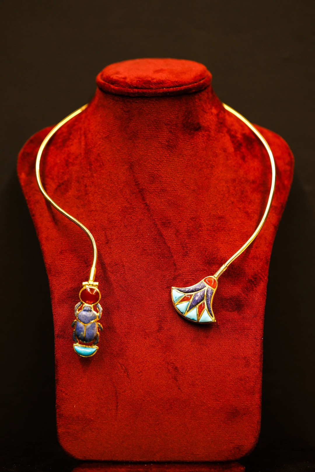 The Scarab With Lotus Flower Necklace - Symbol of Rebirth, Protection ...