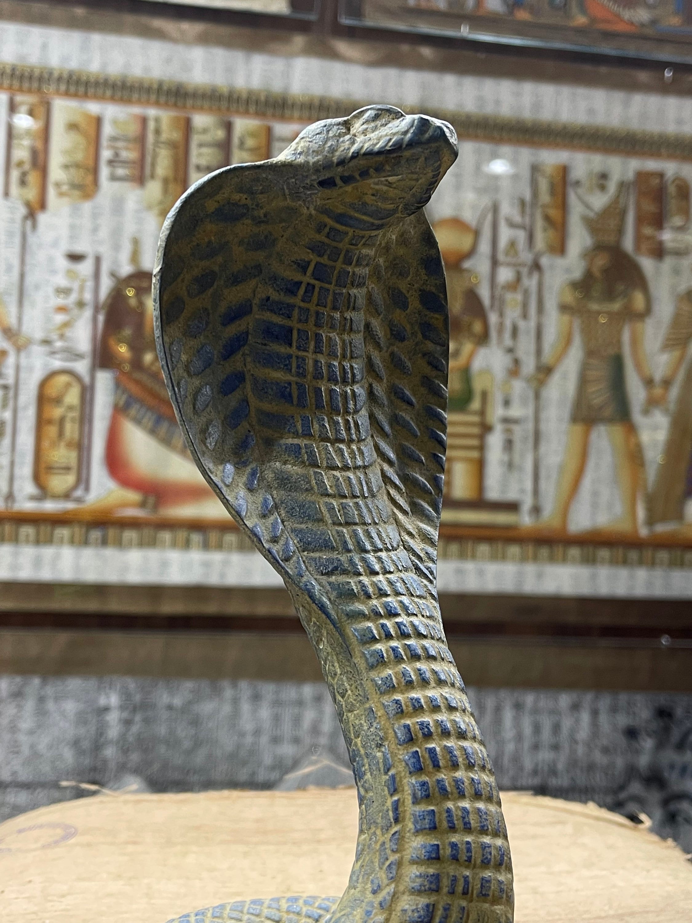 Egyptian Cobra Snake Statue, Egyptian Uraeus. Large Cobra . 10" in ...