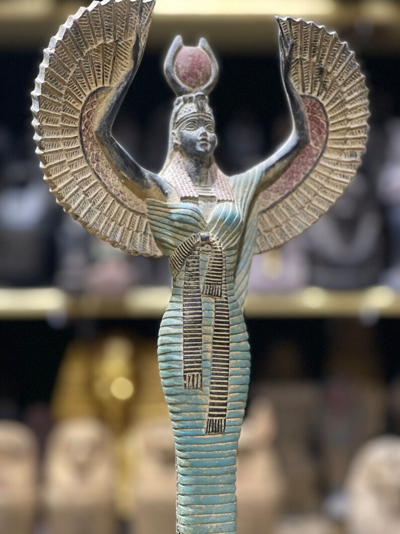 Egyptian Goddess Isis Statue With Special Cartouche, Isis Statue With ...
