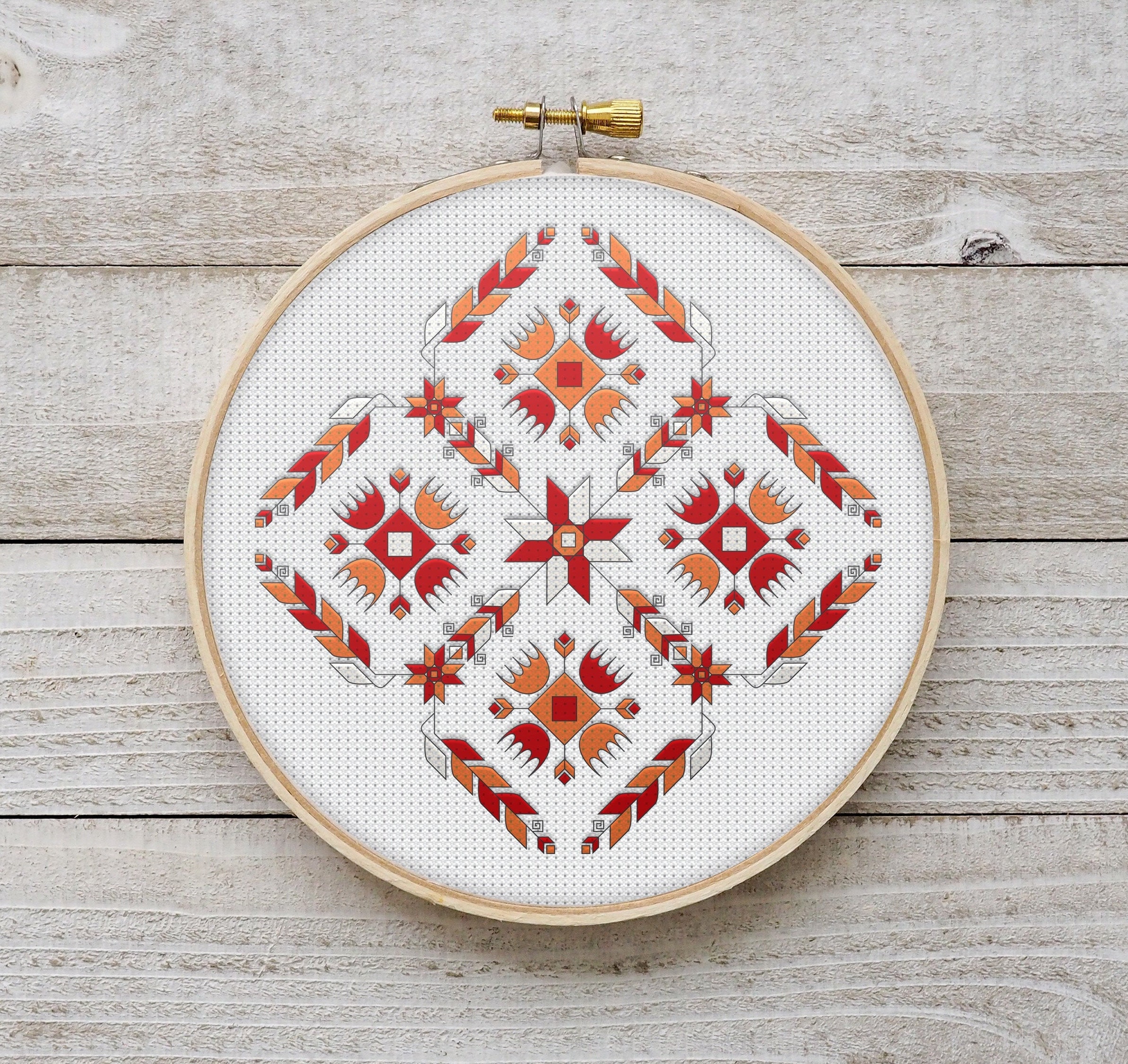 Rosetta Rose Bulgarian Shevitsa Folklore Embroidery Motif Digital Print ...