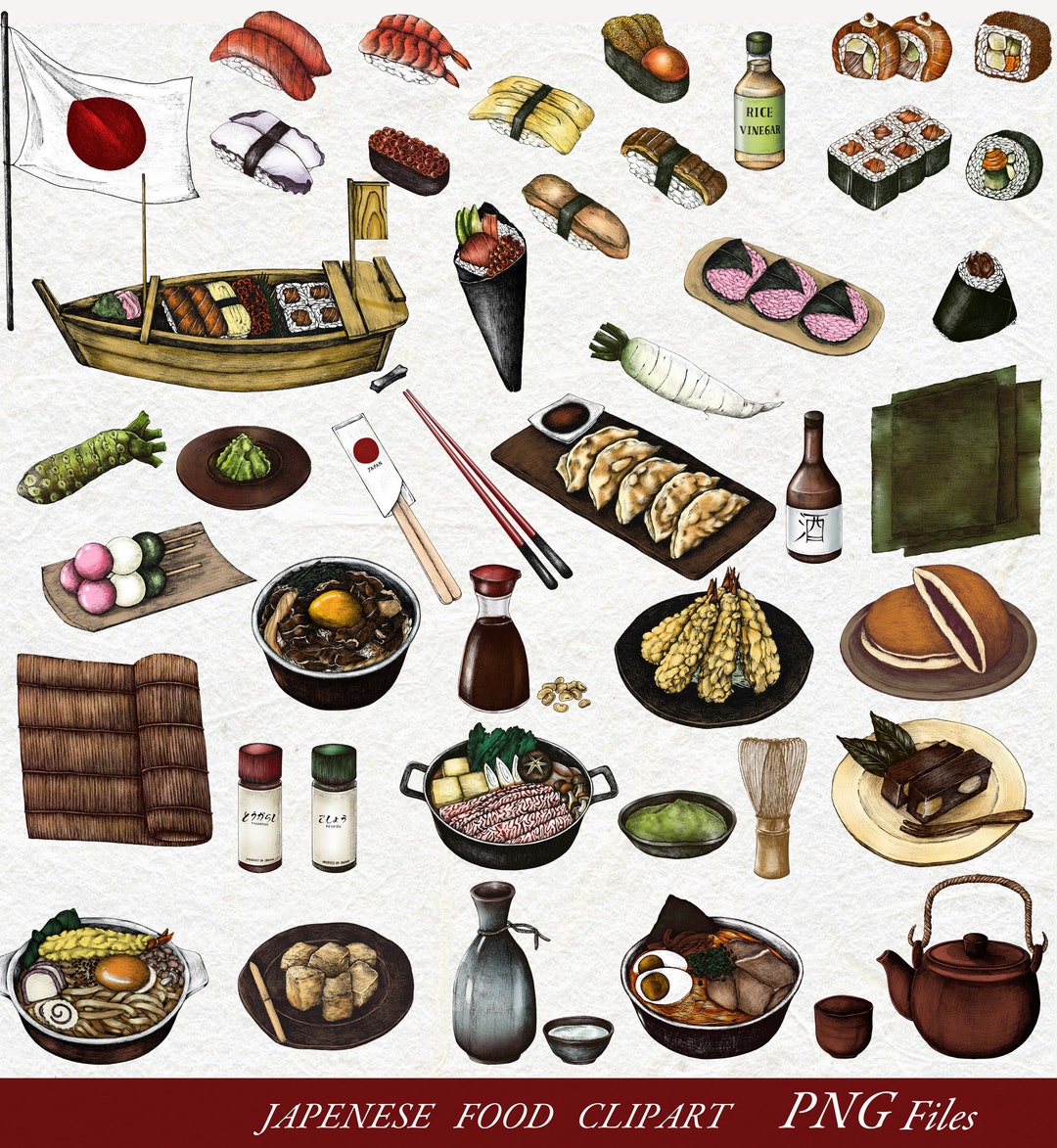 Japanese Food Collection, Clipart, 30 Individual High Resolution PNG ...