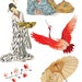 Asian Oriental Style Digital Collage Sheet, Japanese, PNG, Clip Art ...
