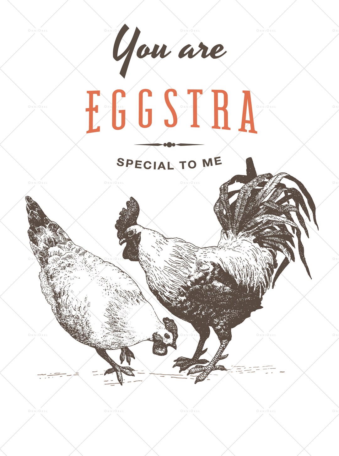 You Are Eggstra Special Digital File, Hen and Rooster, Affection ...