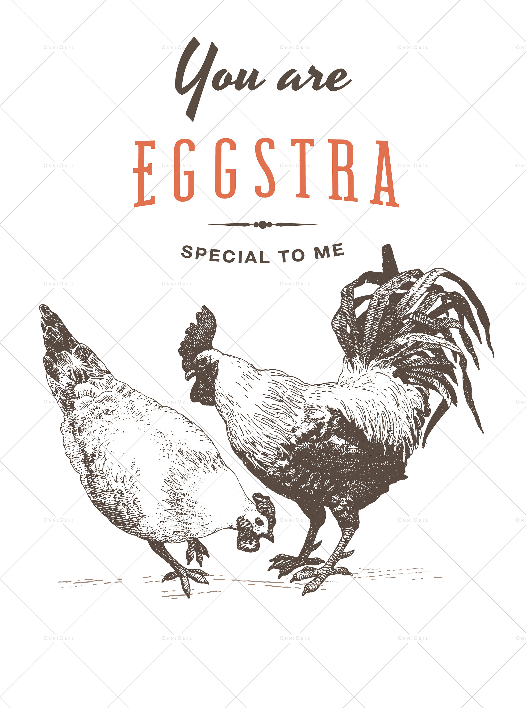 You Are Eggstra Special Digital File, Hen and Rooster, Affection ...