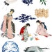 Asian Oriental Style Digital Collage Sheet, Japanese, PNG, Clip Art ...