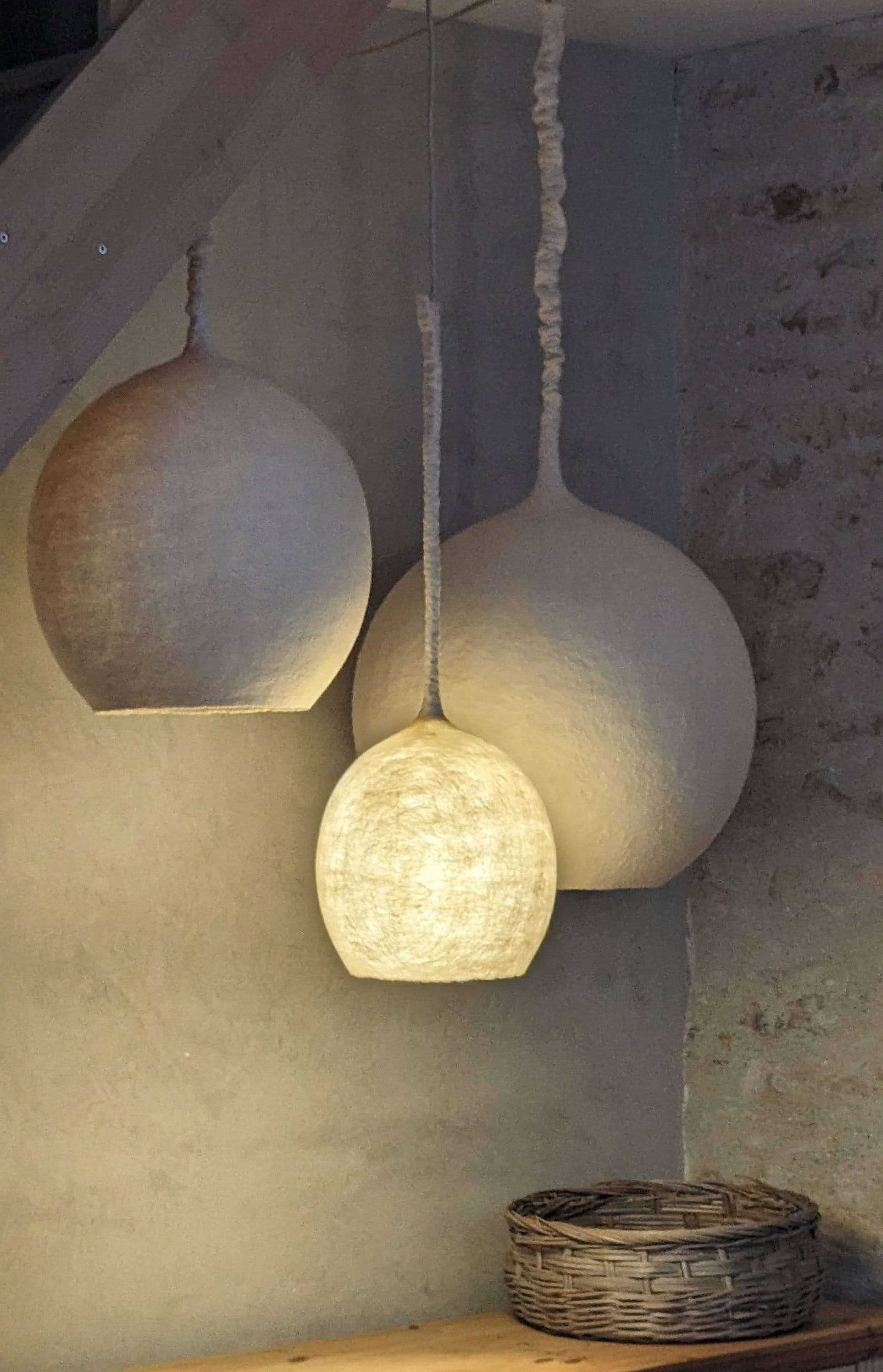 COCON SOUFFLE Pendant Lamp in Wool Felt - Cluster of Lamps - Etsy