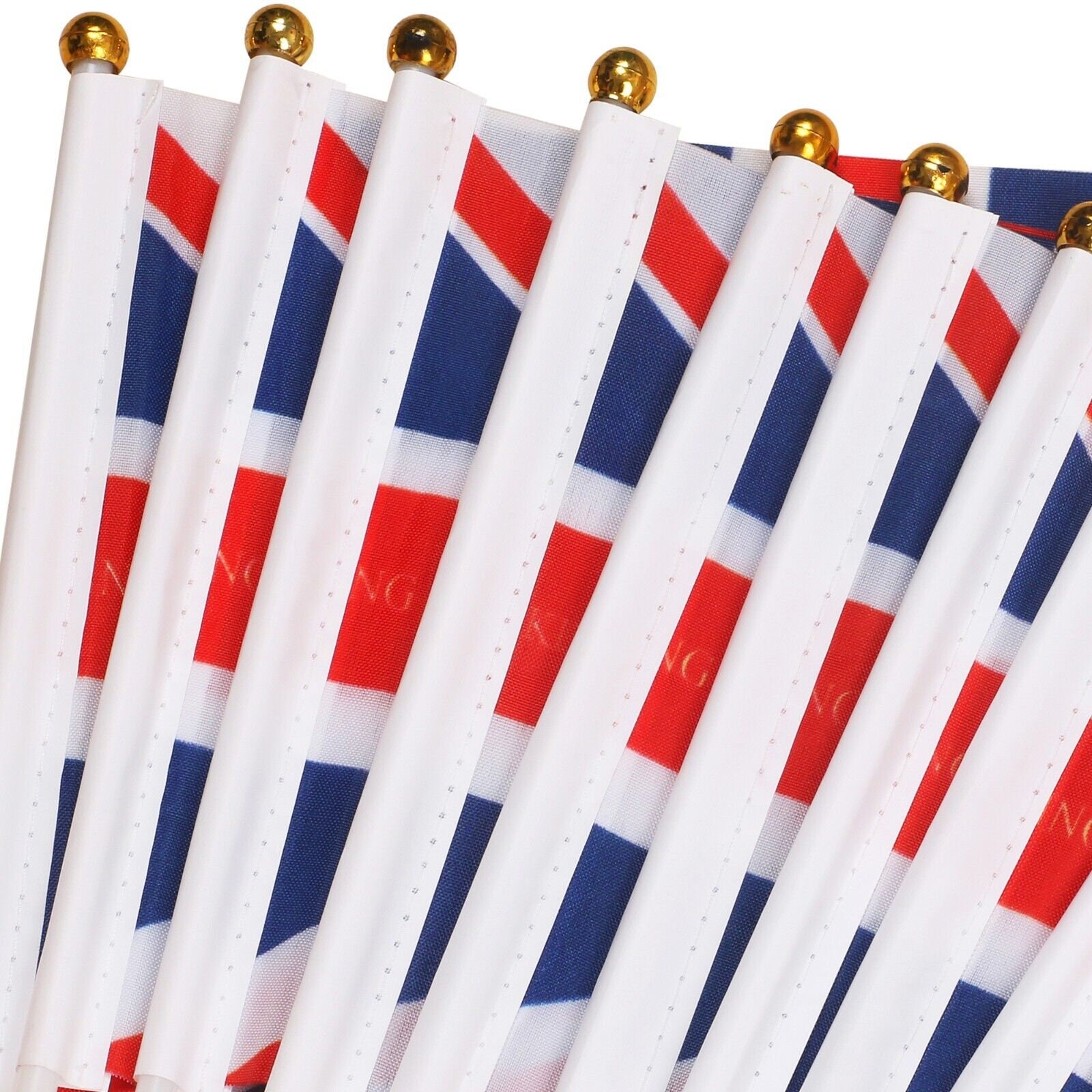 Union Jack Hand Flags Pack White Pole With Gold Ball Tip and - Etsy