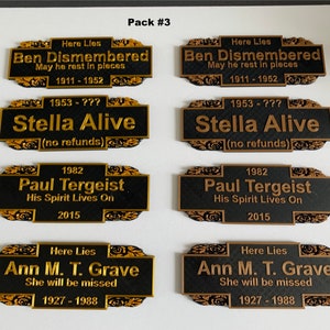 Mausoleum Niche Plaques and Accessories for Halloween; Graveyard, Crematorium, Cemetery, Garage ...